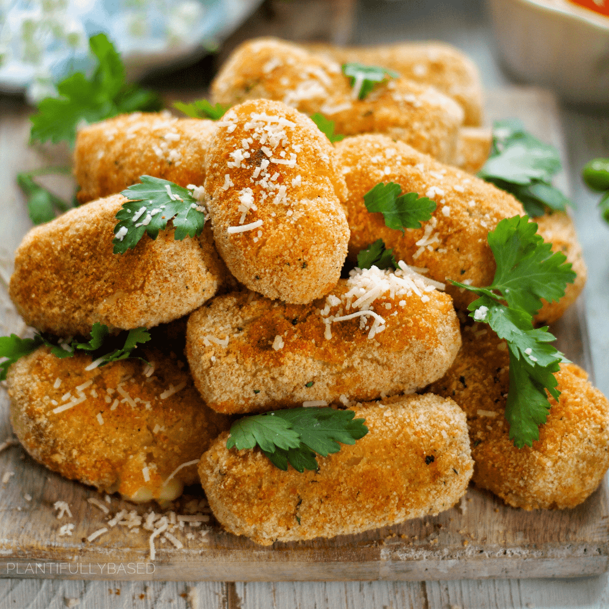 Cheesy Potato Croquettes - Plantifully Based