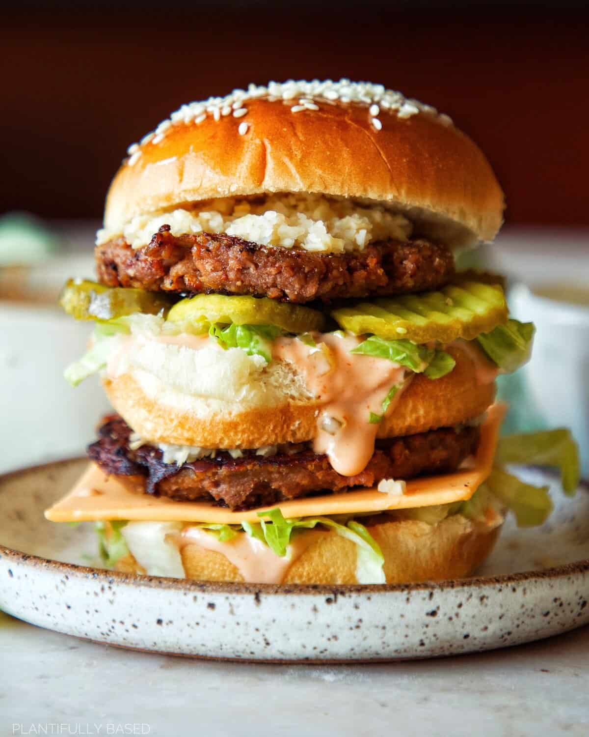 Vegan Big Mac - Plantifully Based