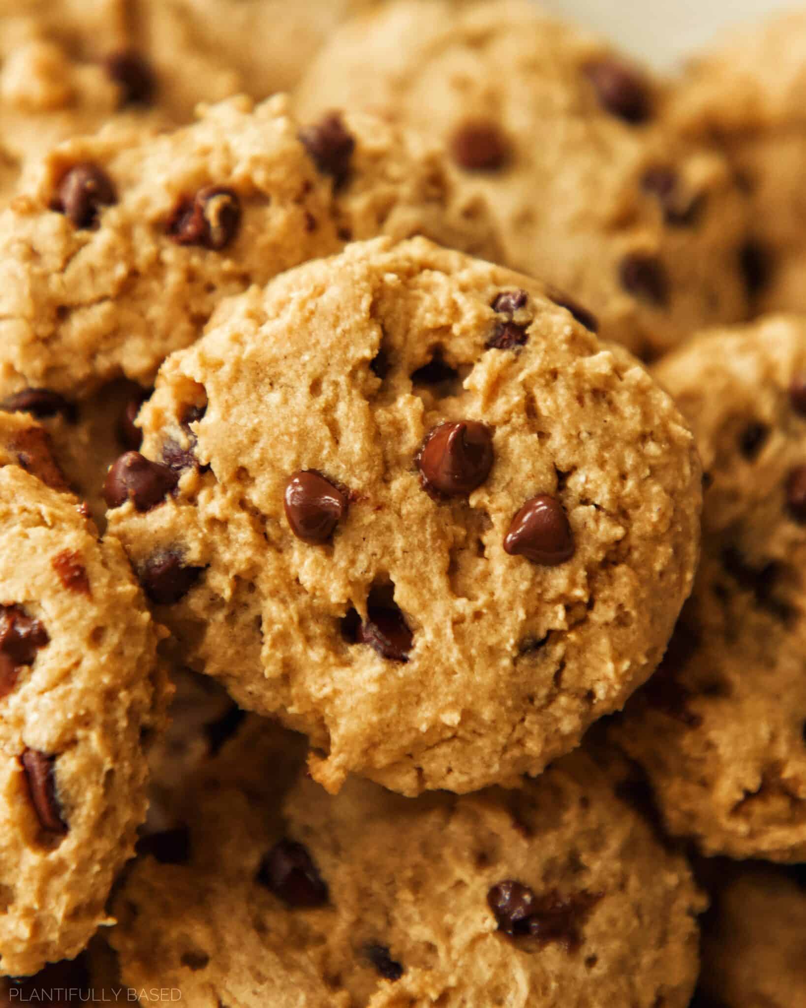Tofu Chocolate Chip Cookies made with Silken Tofu - Plantifully Based